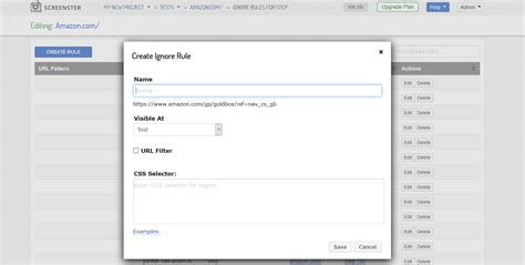 Screenster Documentation Ignoring Ui Differences