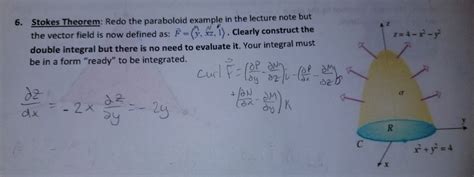 Solved Stokes Theorem Redo The Paraboloid Example In The