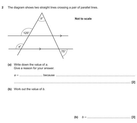 Gcse Ocr Maths Angle Facts The Diagram Shows Two Straight L
