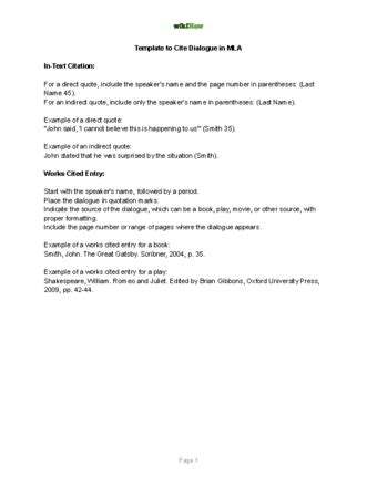 How To Properly To Cite Dialogue In MLA WikiHow How To Properly To Cite Dialogue In MLA WikiHow