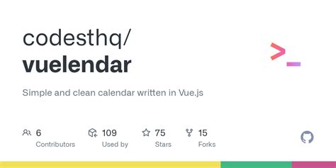 Github Codesthqvuelendar Simple And Clean Calendar Written In Vuejs
