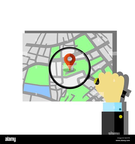 red marker pointer with road map gps navigator location icon stock