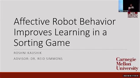 Underline Affective Robot Behavior Improves Learning In A Sorting Game