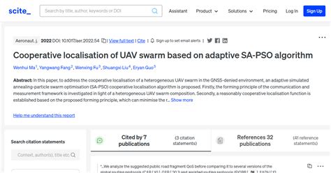 Cooperative Localisation Of Uav Swarm Based On Adaptive Sa Pso Algorithm