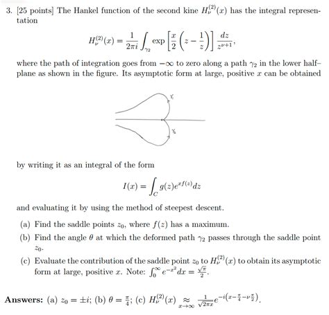 Solved 25 ﻿points ﻿the Hankel Function Of The Second Kine