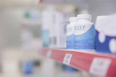 Empty Health Care Shop Filled With Medicaments Boxes And Packages Stock