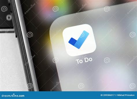 Microsoft To DO List Task Reminder Dev App On Smartphone Screen Editorial Photo