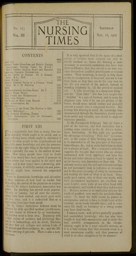 Issue 133 1907 11 16 Nursing Times
