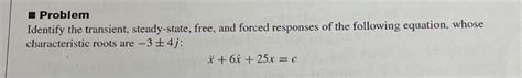 Solved Problem Identify The Transient Steady State Free