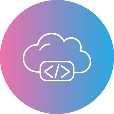 Cloud Coding Line Gradient Circle Icon 43426263 Vector Art At Vecteezy
