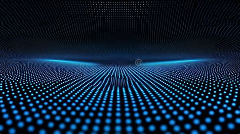Abstract Digital Wave With Glowing Blue Dots Futuristic Technology And Data Visualization