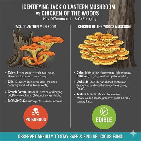 Jack Olantern Mushroom Vs Chicken Of The Woods Guide