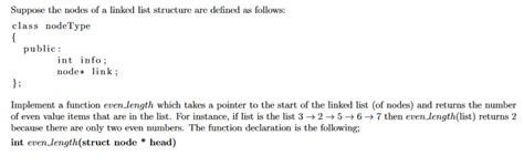 Solved Suppose The Nodes Of A Linked List Structure Are