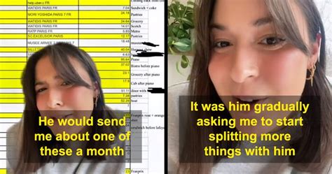 Woman Shows An Insane Excel Spreadsheet Her Ex Used To Keep Track Of Everything She Owed Him