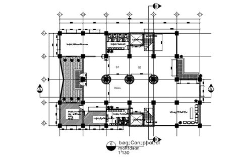 Detail Column Plan Of Ground Floor Plan In Autocad 2d Drawing Dwg File Cad File
