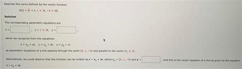 Answered Describe The Curve Defined By The Vector Function Rt 4