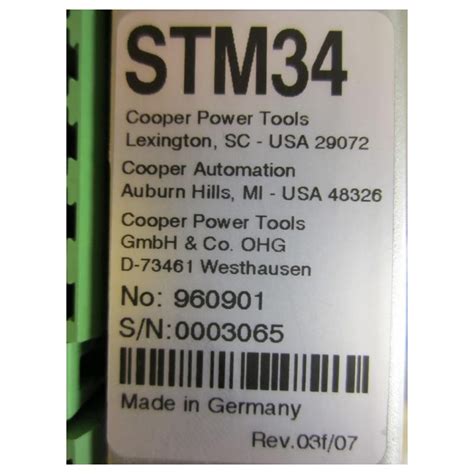 Cleco Cooper Tools 960901 Stm34 Servo Module Used Mara Industrial