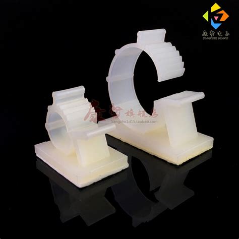 100只 Awc系列可调式电线固定座理线夹排线器粘贴线扣卡子3m胶 虎窝淘