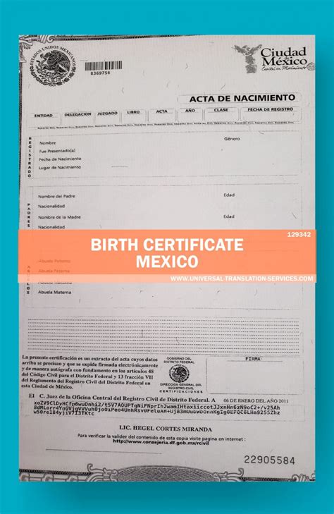 Birth Certificate Translation Template Mexico At A Glance