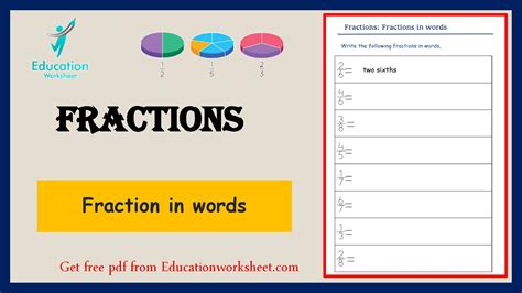 Learn Writing Fractions In Words Education Worksheet