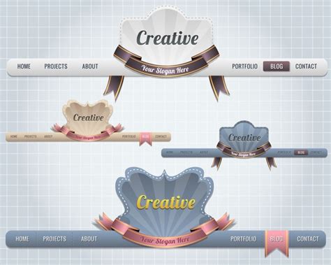 vector ribbon label page navigation arrows vectors graphic art designs