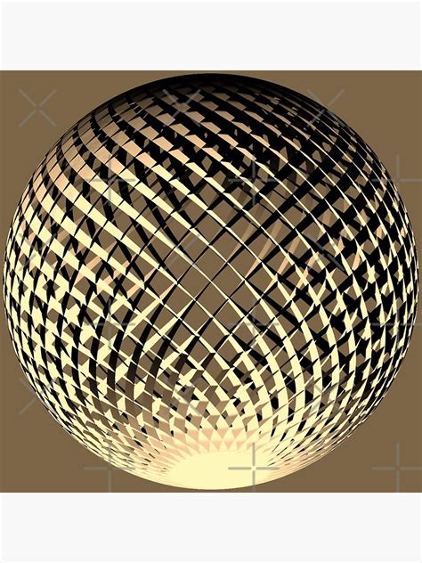 spherical polar graphic golden euclidean sphere in 3d look art print