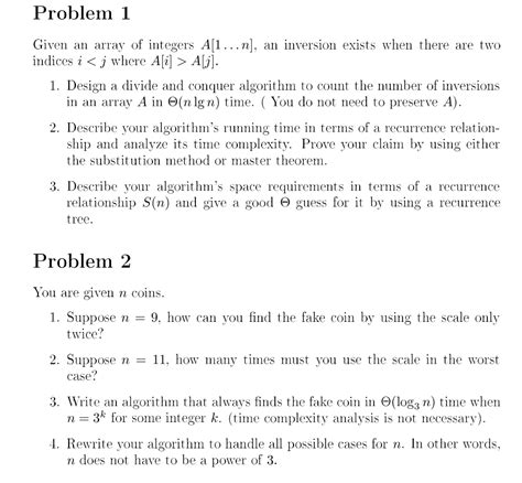 Solved Problem 3 1 Using A Recurrence Tree Guess An Upper