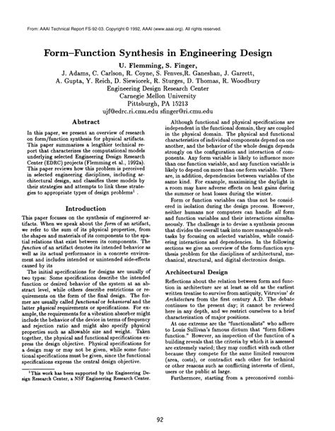 pdf form function synthesis in engineering design
