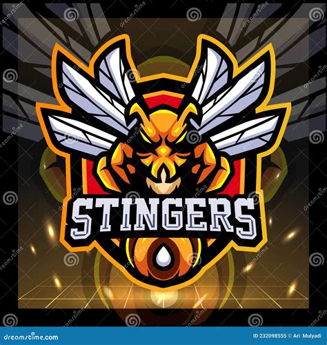 Stinger Mascot Esport Logo Design Vector Illustration Cartoondealer
