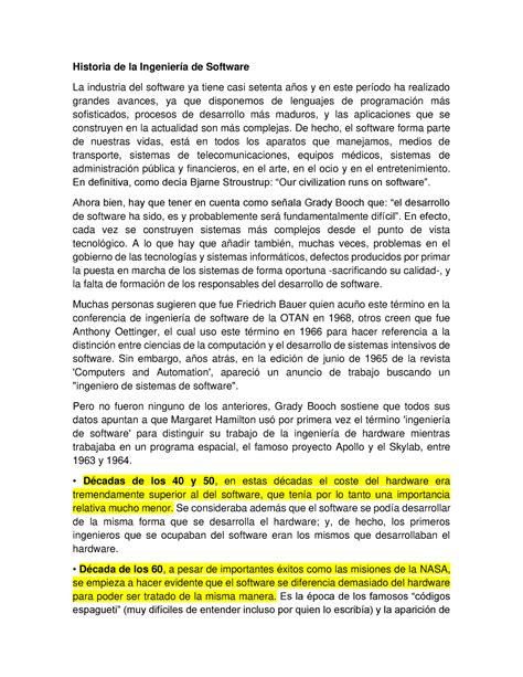 Historia De La Ingeniería De Software Historia De La Ingeniería De