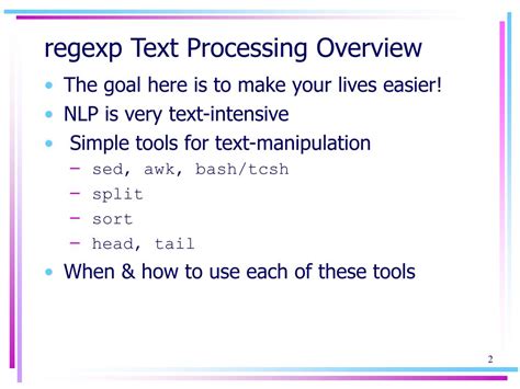 ppt text processing and data structures for nlp a tutorial cse 562 662