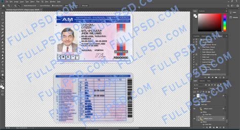 Download Armenia Driver License Psd File Photoshop Template Editable