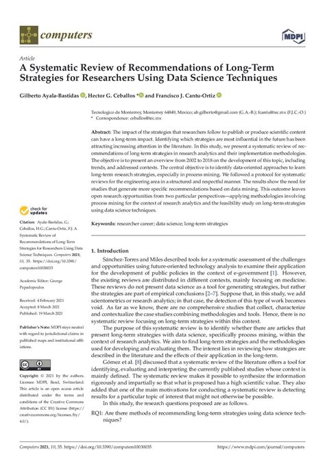 A Systematic Review Of Recommendations Of Long Term Strategies For