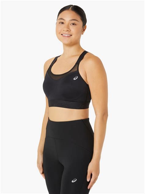 Asics Womens Road Combination Black Sports Bra Bash