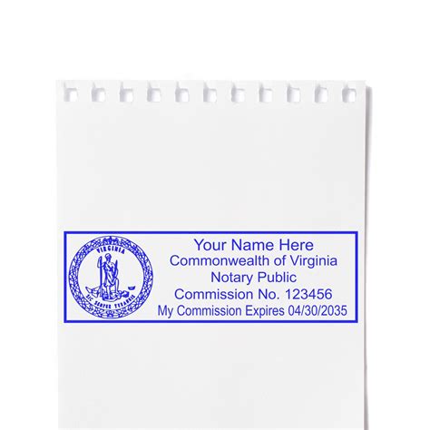 Slim Pre Inked State Seal Notary Stamp For Virginia Ess