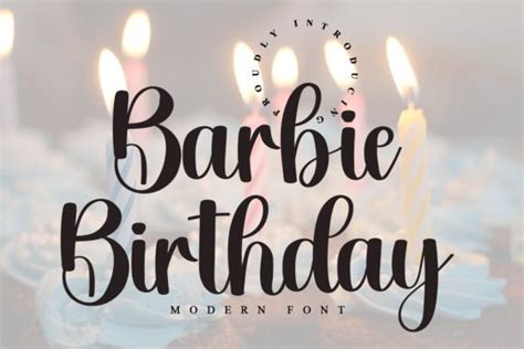 Barbie Birthday Font Digital Font Download