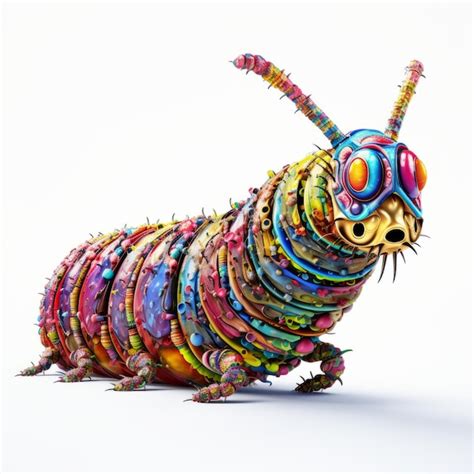 Premium Photo Algorithmic Art Stunning Caterpillar Design On White