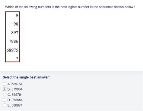 Solved Which Of The Following Numbers Is The Next Logical