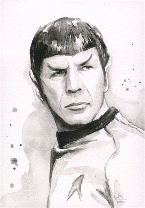 Spock Portrait An Art Print By Olga Shvartsur Peinture Créature