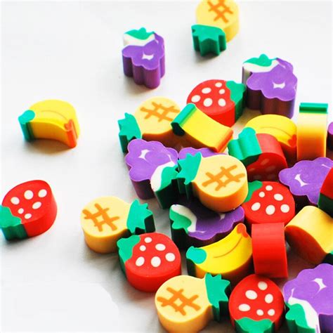 50pcs Kawaii Mini Fruit Rubber Cute Pencil Eraser Vicedeal