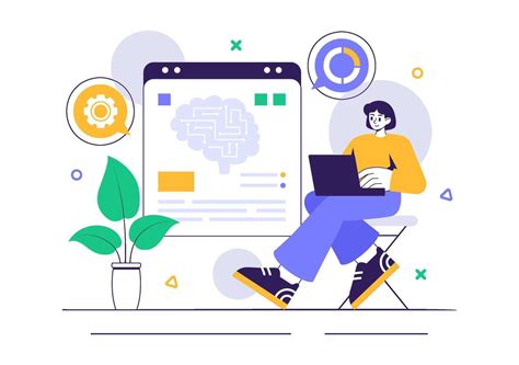 Data Driven Machine Learning Illustration Featuring Scientists And Engineers In A Tech