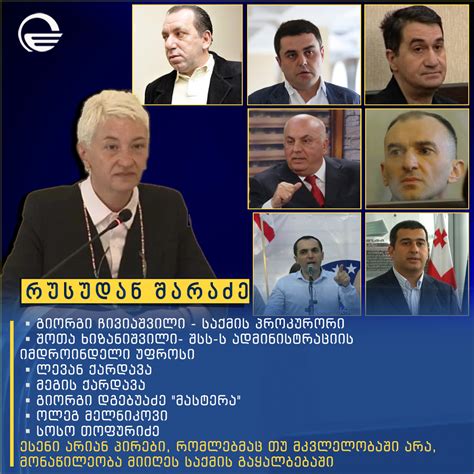 Tv რუსუდან შარაძე გიორგი ჩივიაშვილი საქმის პროკურორი შოთა ხიზანიშვილი შსს ს ადმინისტრაციის