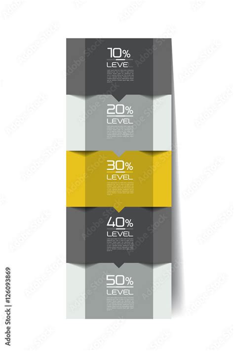 Infographics Elements Square Tab Flowchart Box Diagram Stock Vector