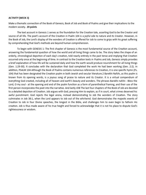 The Book Of Genesis Pdf Genesis Creation Narrative Book Of Job