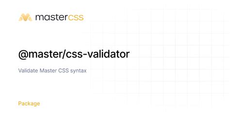 Mastercss Validator Master Css