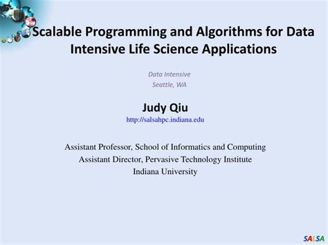 Ppt Scalable Programming And Algorithms For Data Intensive Life