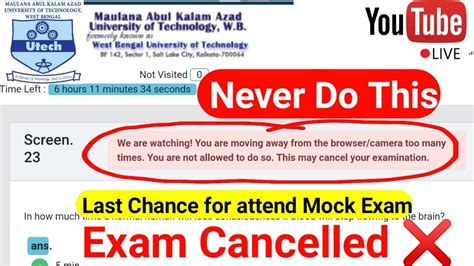 Makaut Odd Sem Exam Cancelled Due To Moved From Multiple Times From Exam Window Mobile Copy