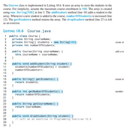 Solved A Course Object Can Be Created Using The Constructor