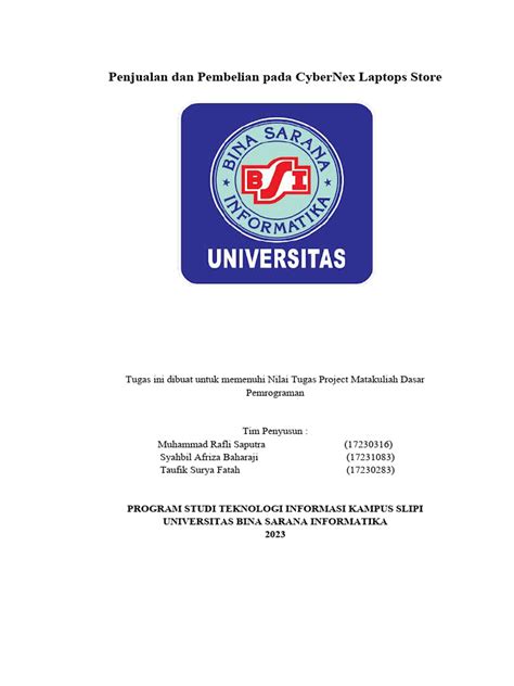 Project Uas Dasar Pemrograman Pdf