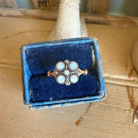 Opal Pearl Ring Victorian Etsy